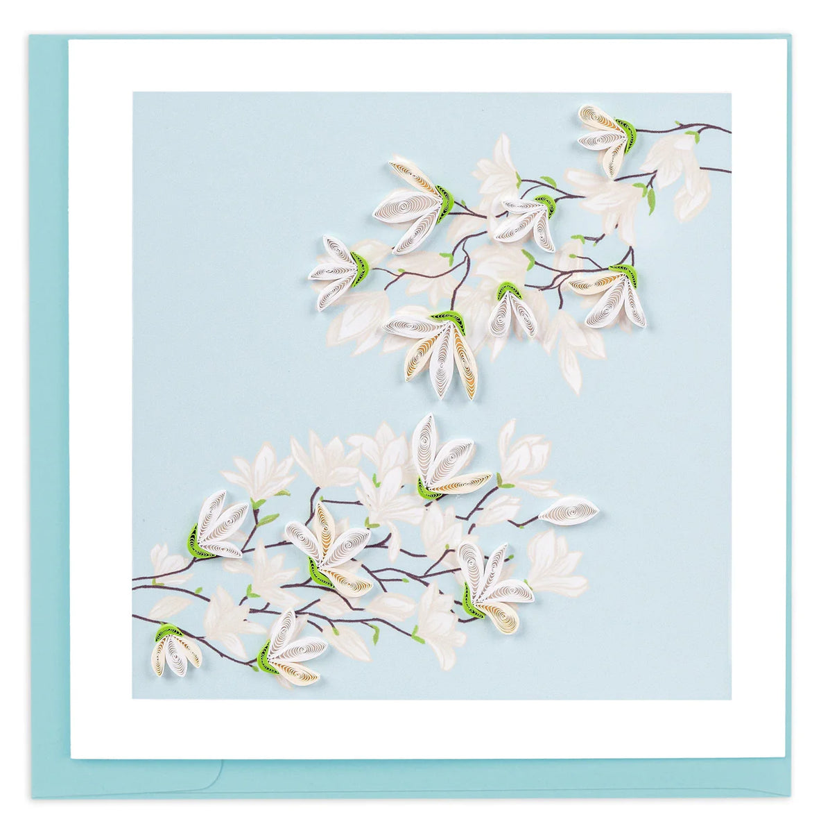 White Magnolia Branch Quilling Card – Seasons Home & Gift